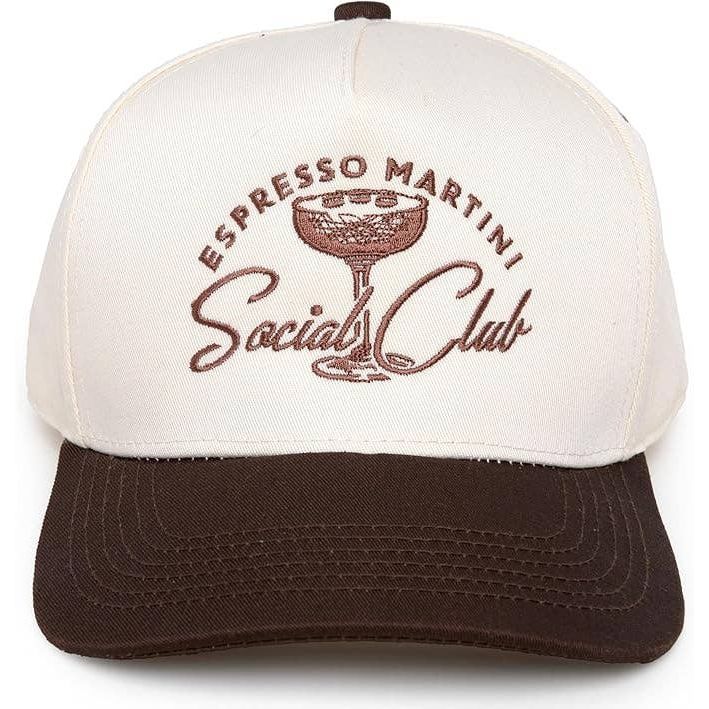 Two Tone Baseball Cap - Espresso Martini Social Club - Beige/Brown ...